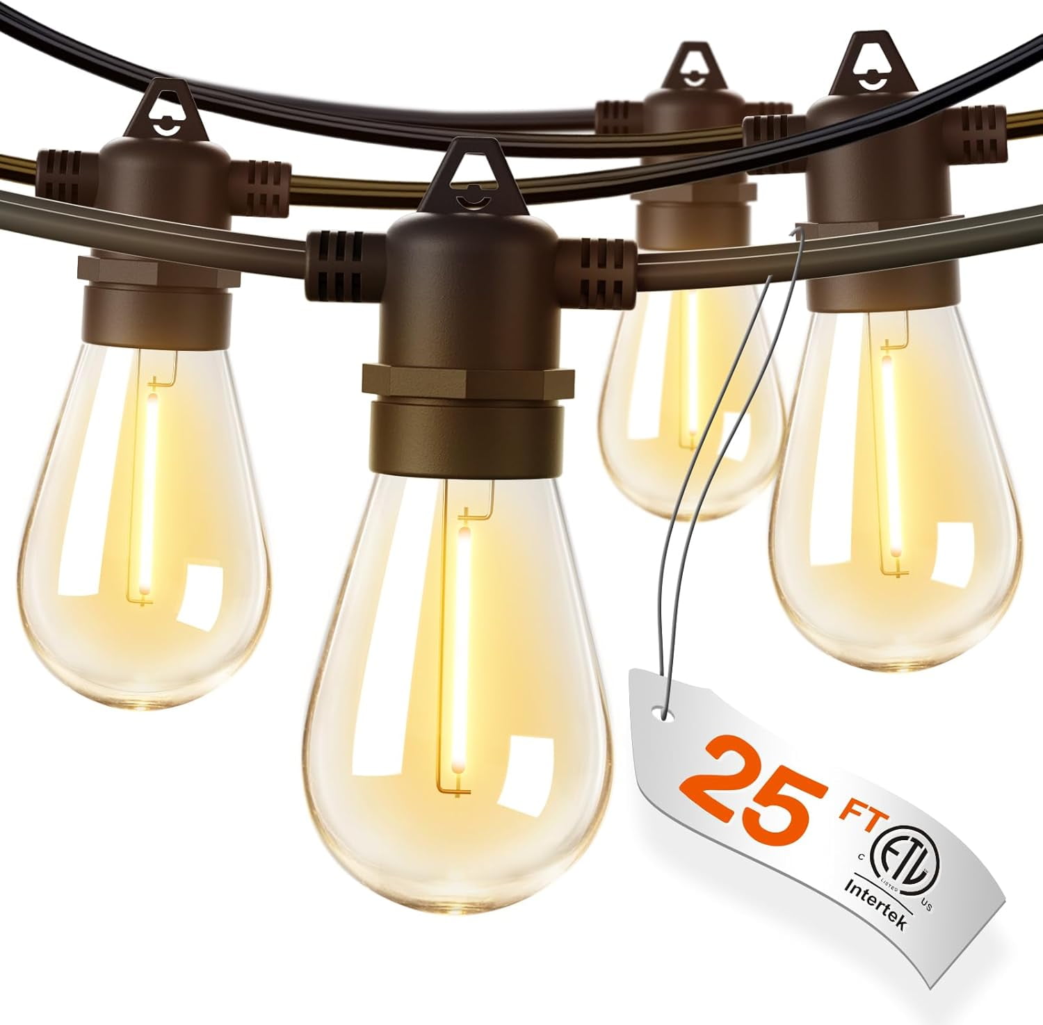 GOTHICANA BY EMP25Ft Led Outdoor String Lights With Edison Shatterproof ...