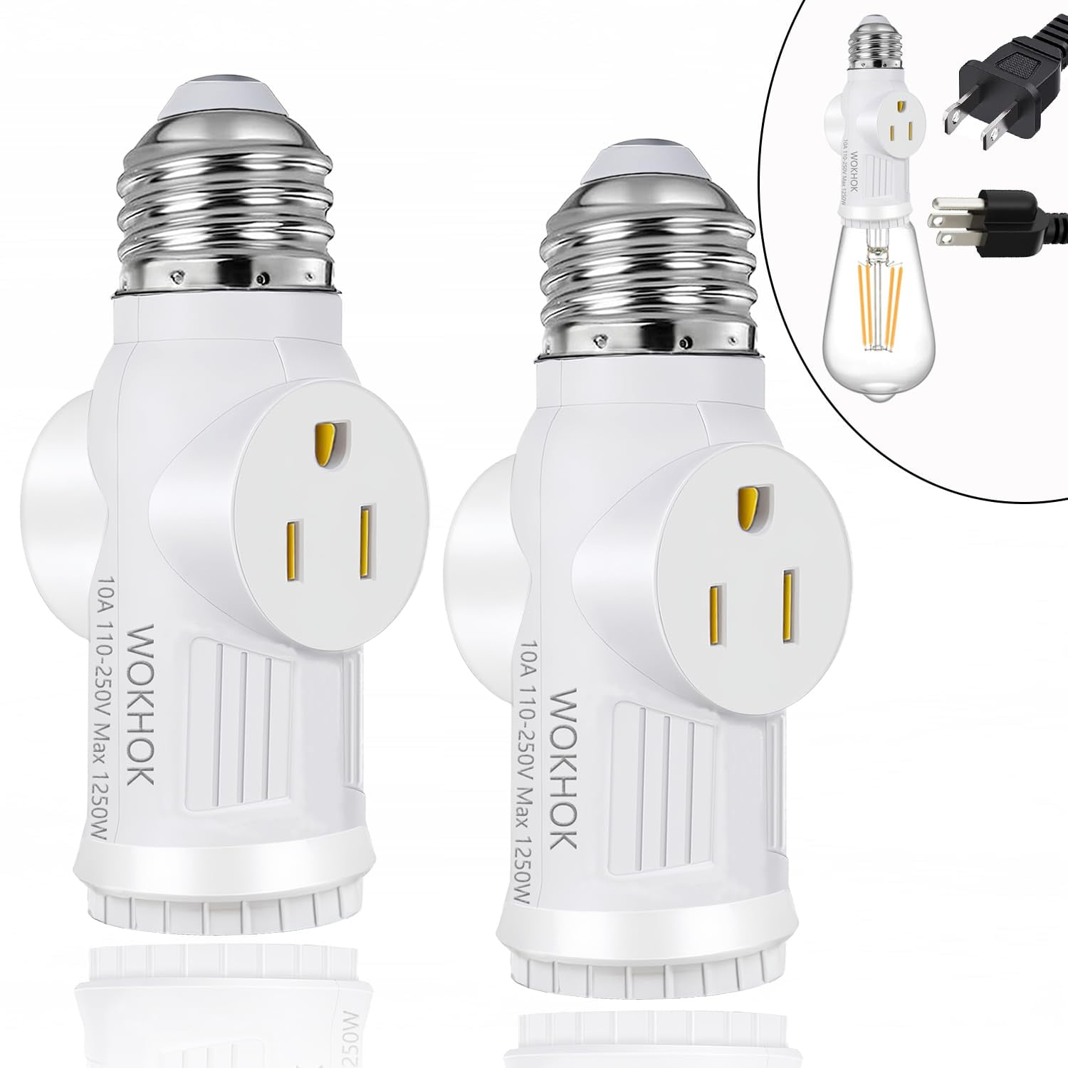 GOTHICANA BY EMPLight Socket To Plug Adapter,Convert E26 Light Socket ...