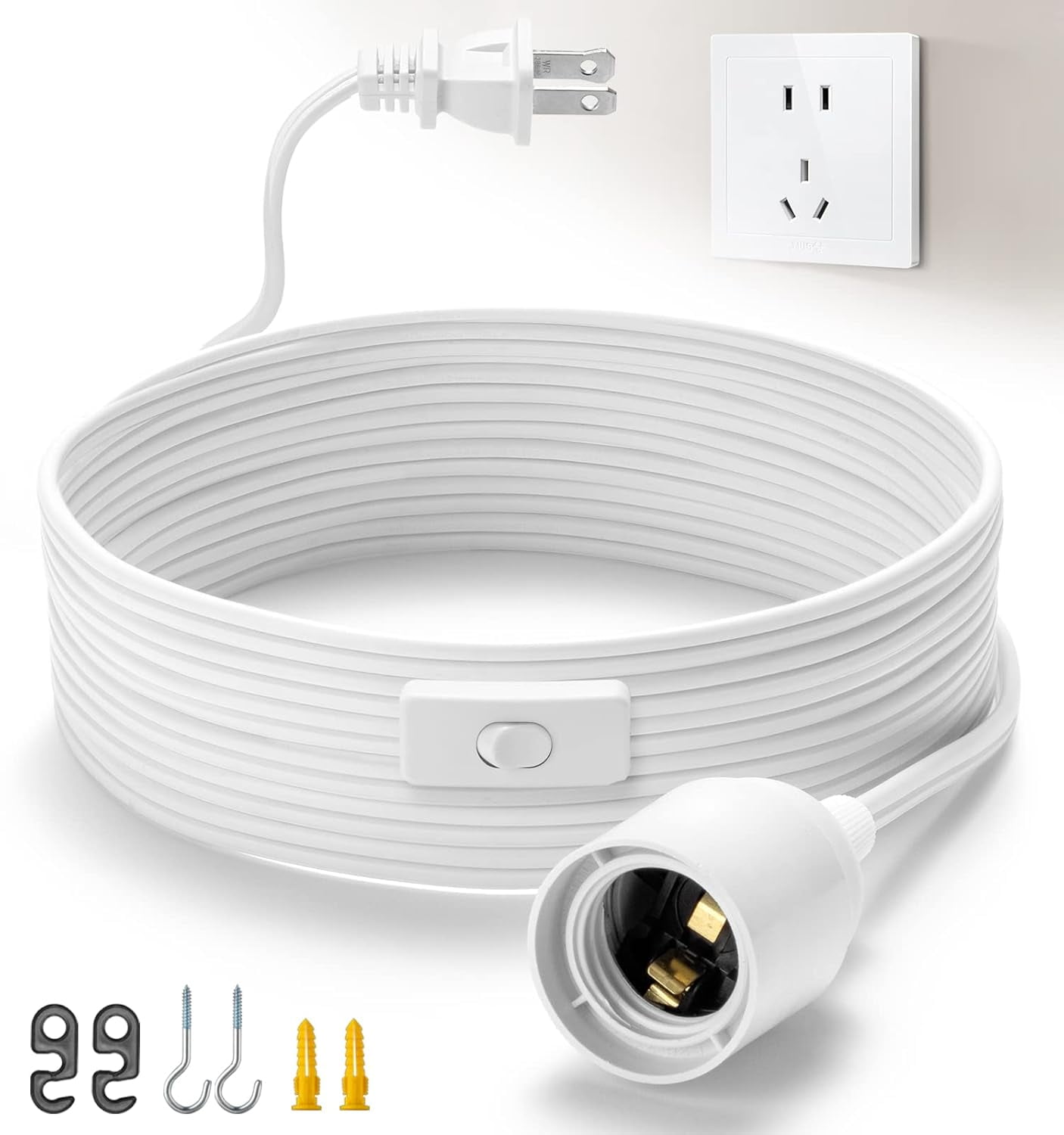 GOTHICANA BY EMPPendant Light Cord With Socket, Ul 12Ft Extension ...