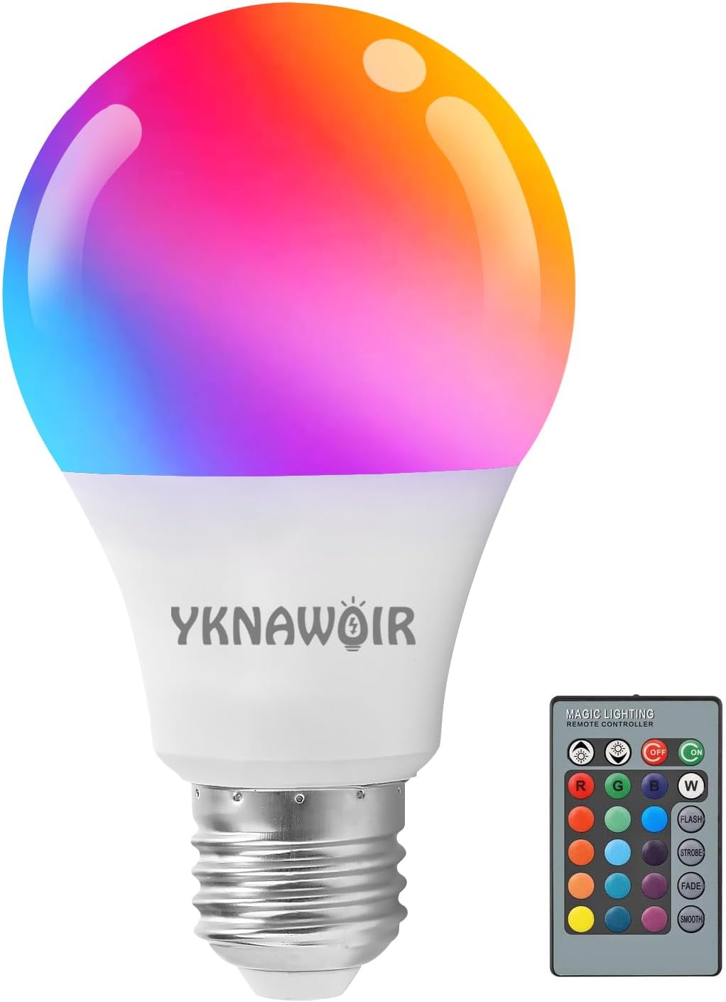 GOTHICANA BY EMPRgb Color Changing Light Bulb With Remote Control, 15W Led Light Bulb E27/E26 ...