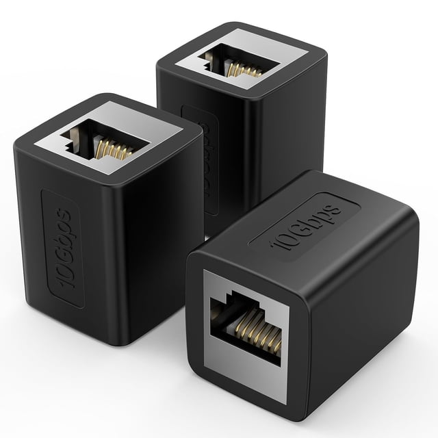 GOTHICANA BY EMPRj45 Coupler Female To Female 10Gbps 3Pack, High Speed ...