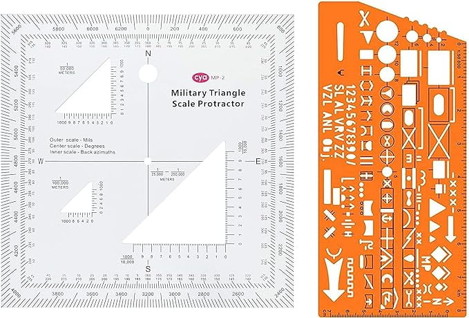 GOTICAL Military UTM/MGRS Coordinate Scale Map Reading and Land Navigation Topographical Map ...
