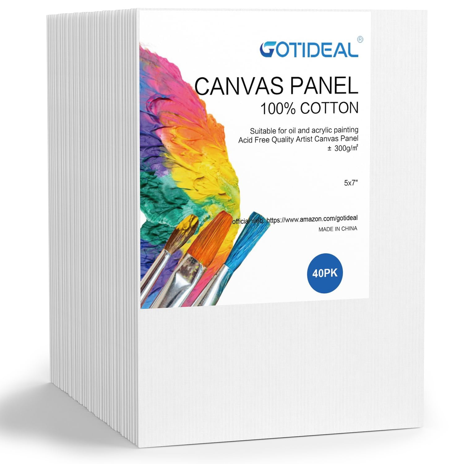 GOTIDEAL Bulk Canvases for Painting, 5 x 7 inch Value Pack of 40, Gesso ...
