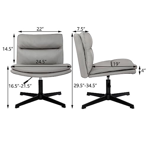 GOTMINSI Cross Legged Office Chair,Armless Desk Chairs NO Wheels,Modern ...