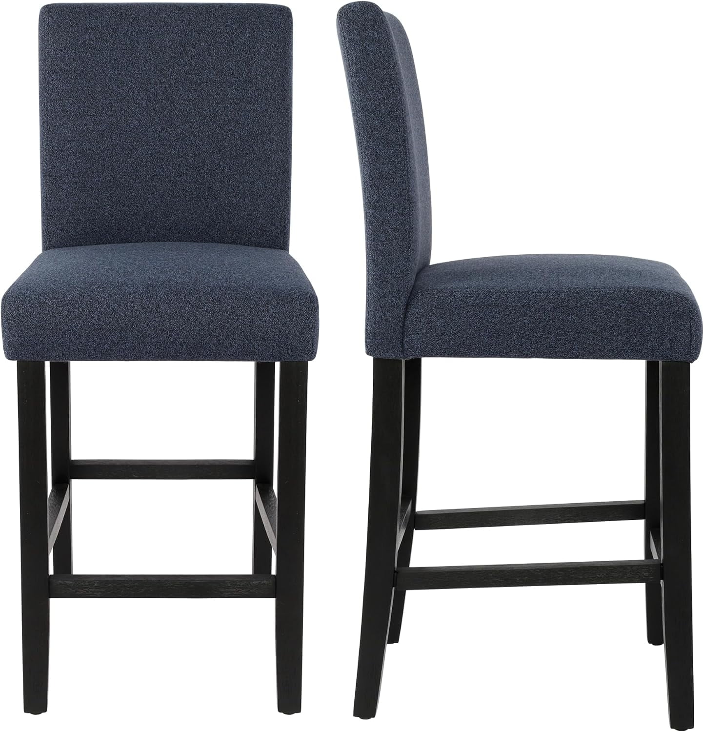 GOTMINSI Set of 2 Classic 24 Inches Counter Height Stools Upholstered ...