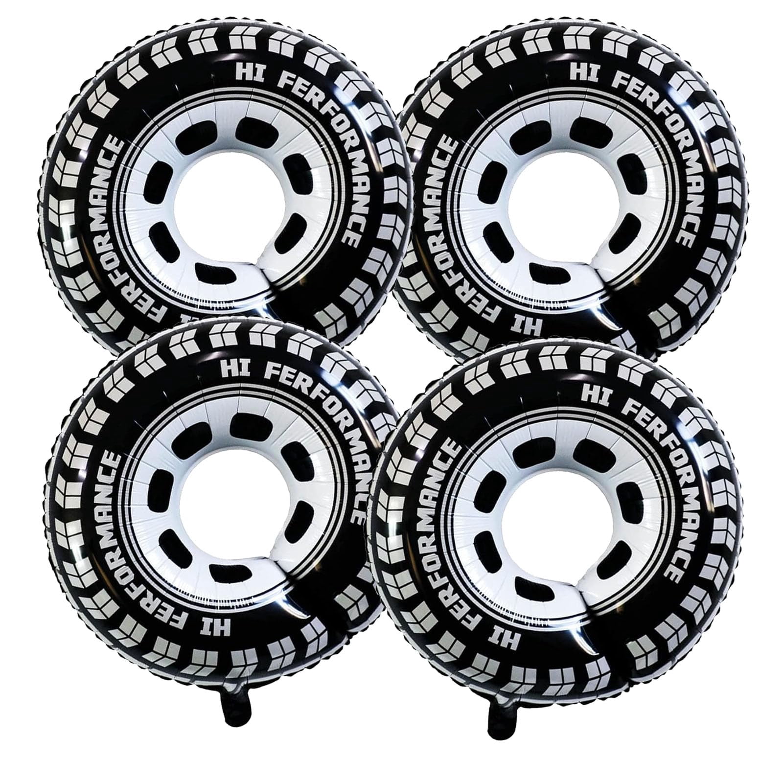 GOTPASS 30 Inch Wheel Balloons 4Pcs Race Car Tire Balloons Race Car ...