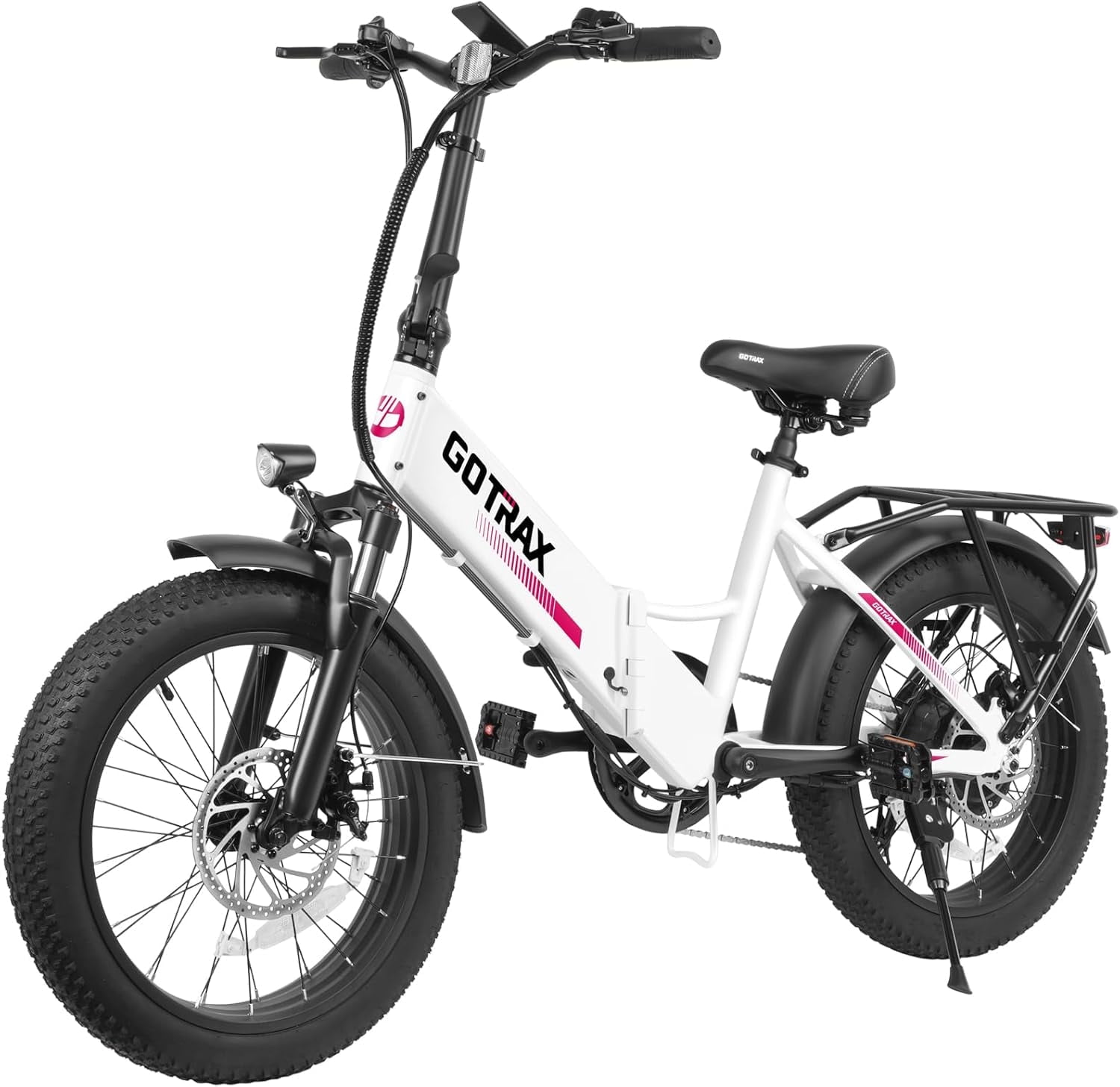 GOTRAX R3 20" x 4" Folding Adult Electric Bike with 20Mph 500W Strong Power Motors LCD-Display/7 ...
