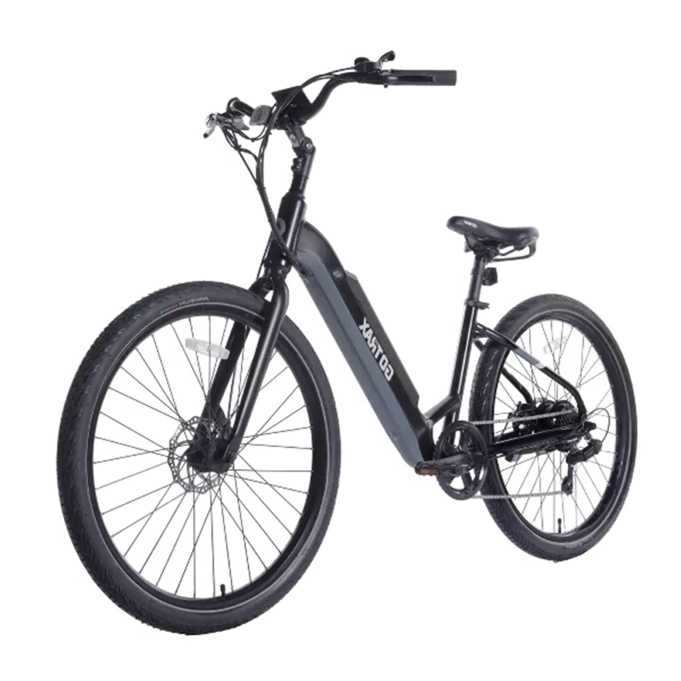 GOTRAX Transit 27.5\ Shimano 7 Speed Hybrid Electric Bike,350W 36V 20mph, Step Through,Black ...