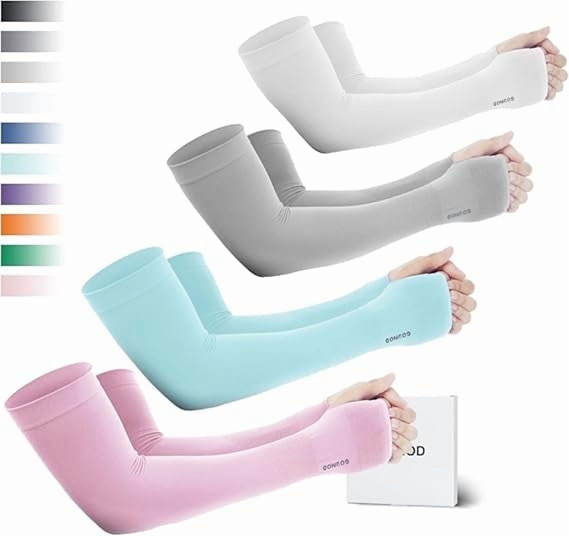 GOUNOD 4 Pairs Sleeves to Cover Arms for Women with Thumb Hole - Sun ...
