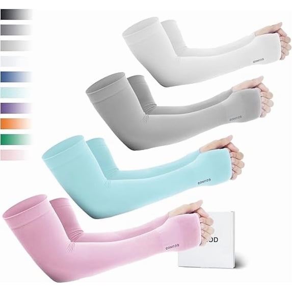 GOUNOD 4 Pairs Sleeves to Cover Arms for Women with Thumb Hole - Sun ...