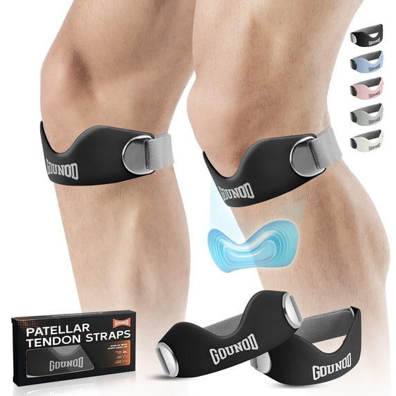 GOUNOD Silicone Patellar Tendon Support Strap 2 Pack, Knee Support for ...