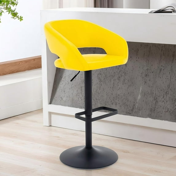 Adjustable Bar Stools, 360-Degree Swivel Barstools with Open Back and ...