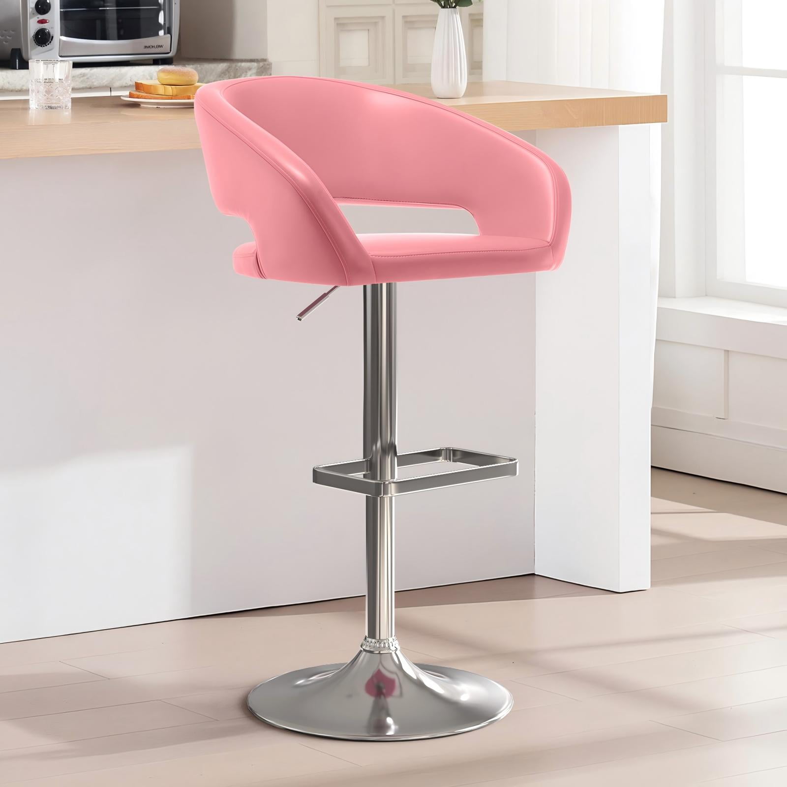 Adjustable Bar Stools, 360-Degree Swivel Barstools with Open Back and ...