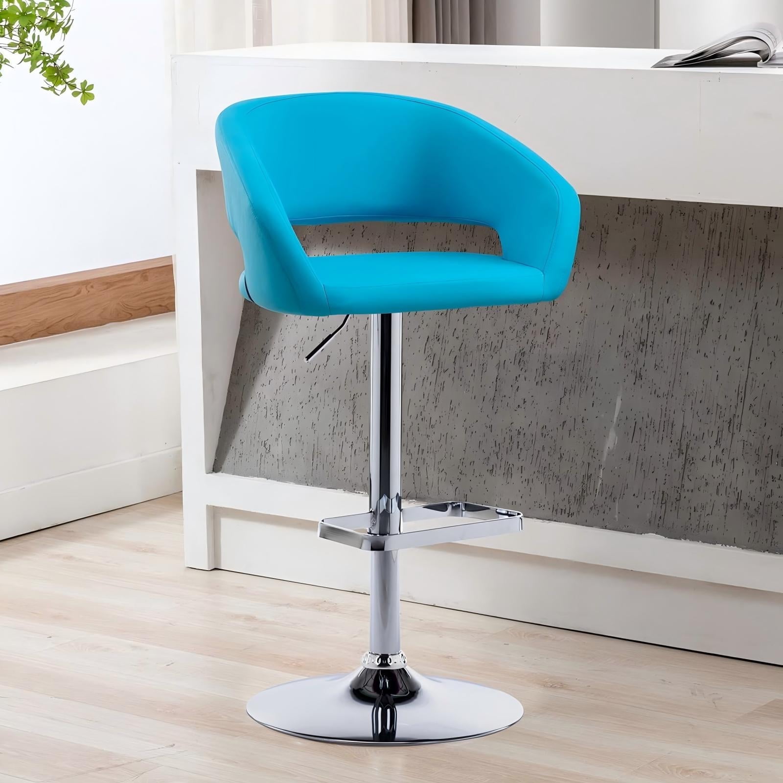 Adjustable Bar Stools, 360-Degree Swivel Barstools with Open Back and ...