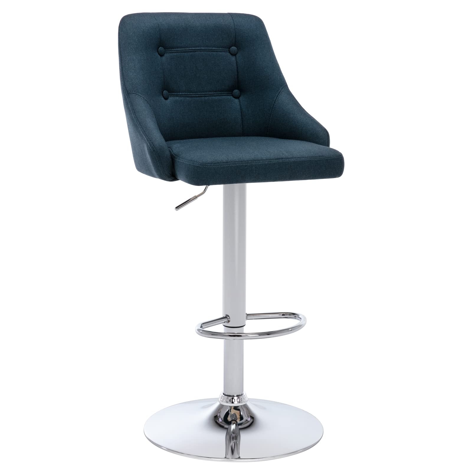 GOURGE LIVING Bar Stools with Back, Linen Square 360°Swivel Barstools ...