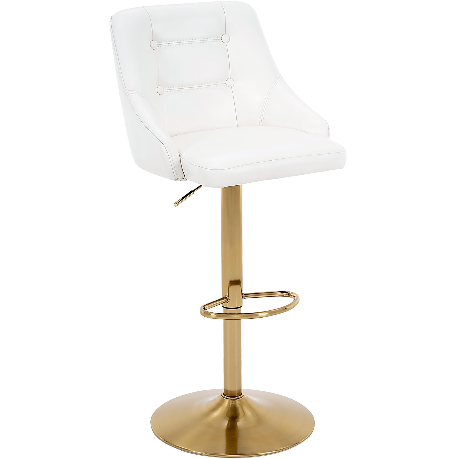 GOURGE LIVING Bar Stools with Back, PU Leather Square 360°Swivel ...