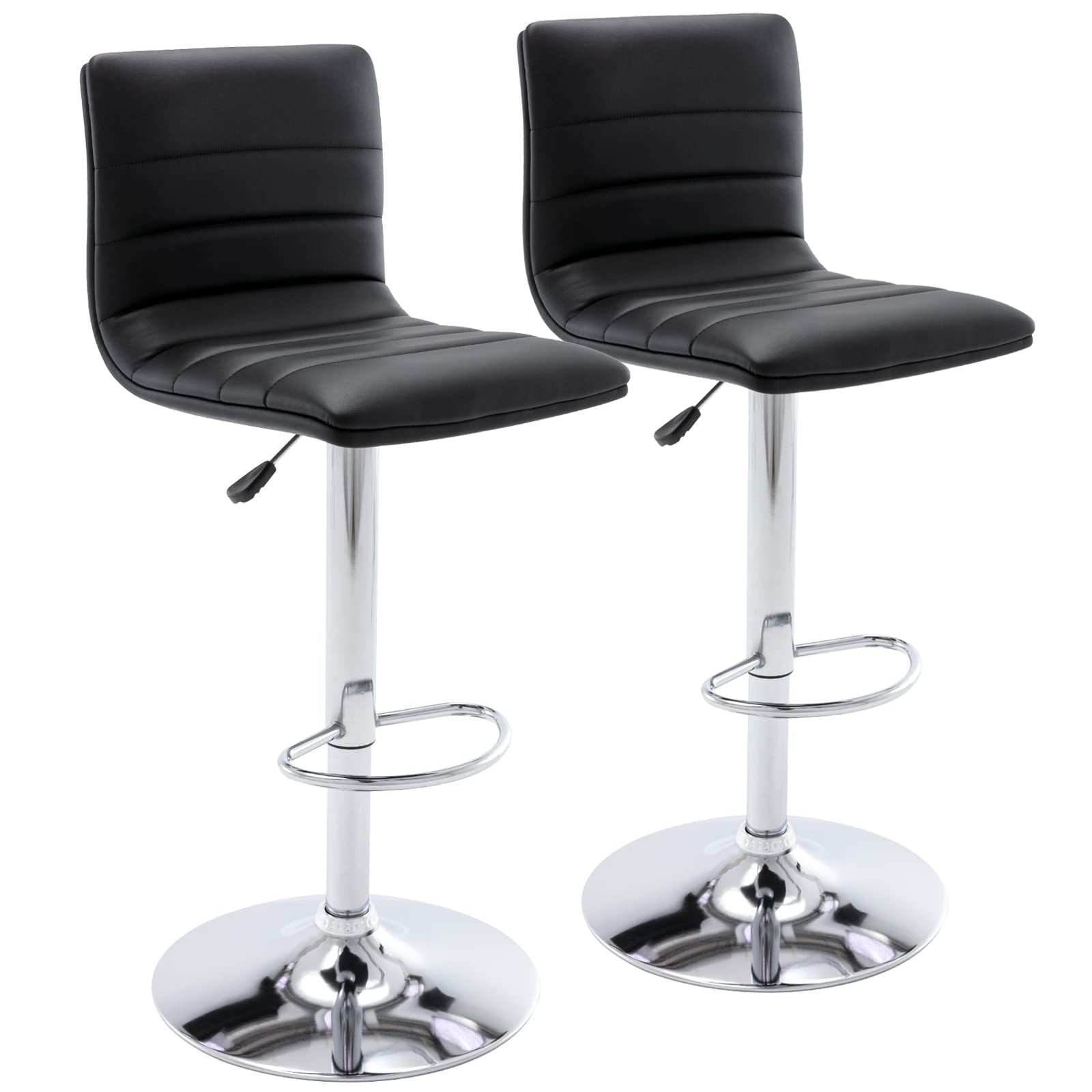 GOURGE LIVING Bar Stools Set of 2, 360° Swivel Modern Square Bar Stool ...