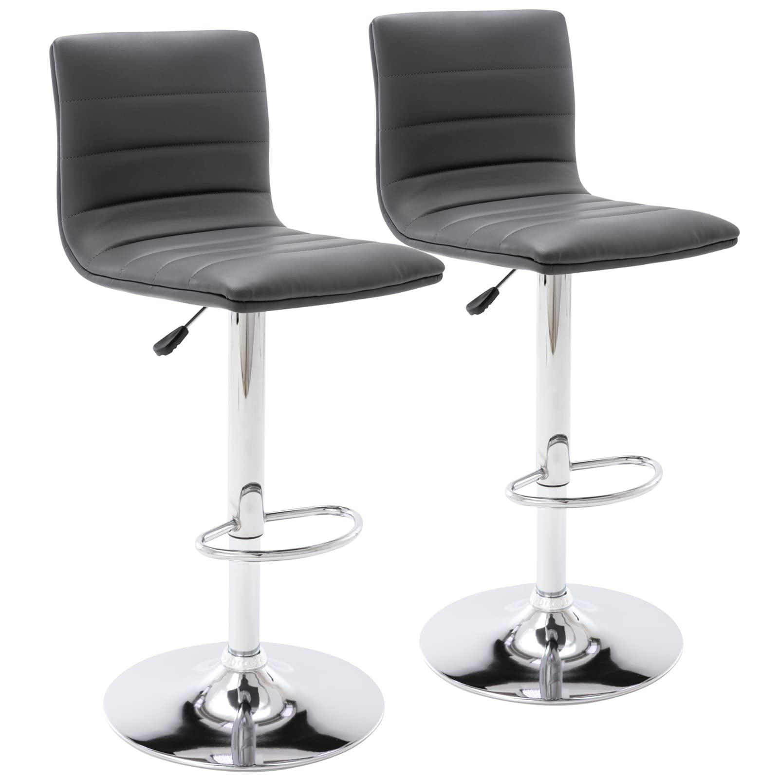 GOURGE LIVING Bar Stools Set of 2, 360° Swivel Modern Square Bar Stool ...