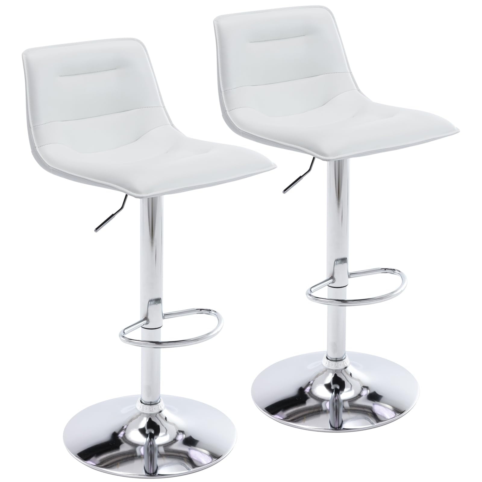 GOURGE LIVING Bar Stools Set of 2, 360° Swivel Square Modern Kitchen ...
