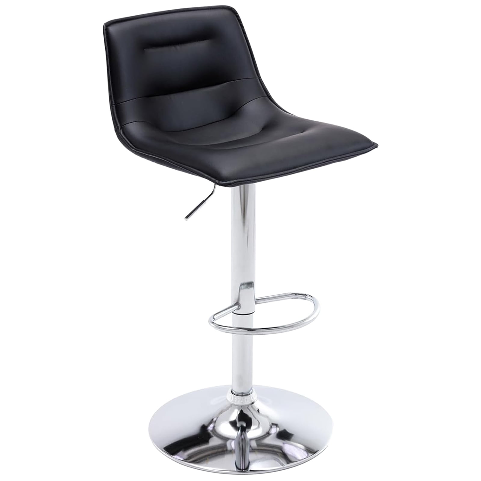 Leather Bar Stools, Square 360-Degree Swivel Modern Bar Stool with Back ...