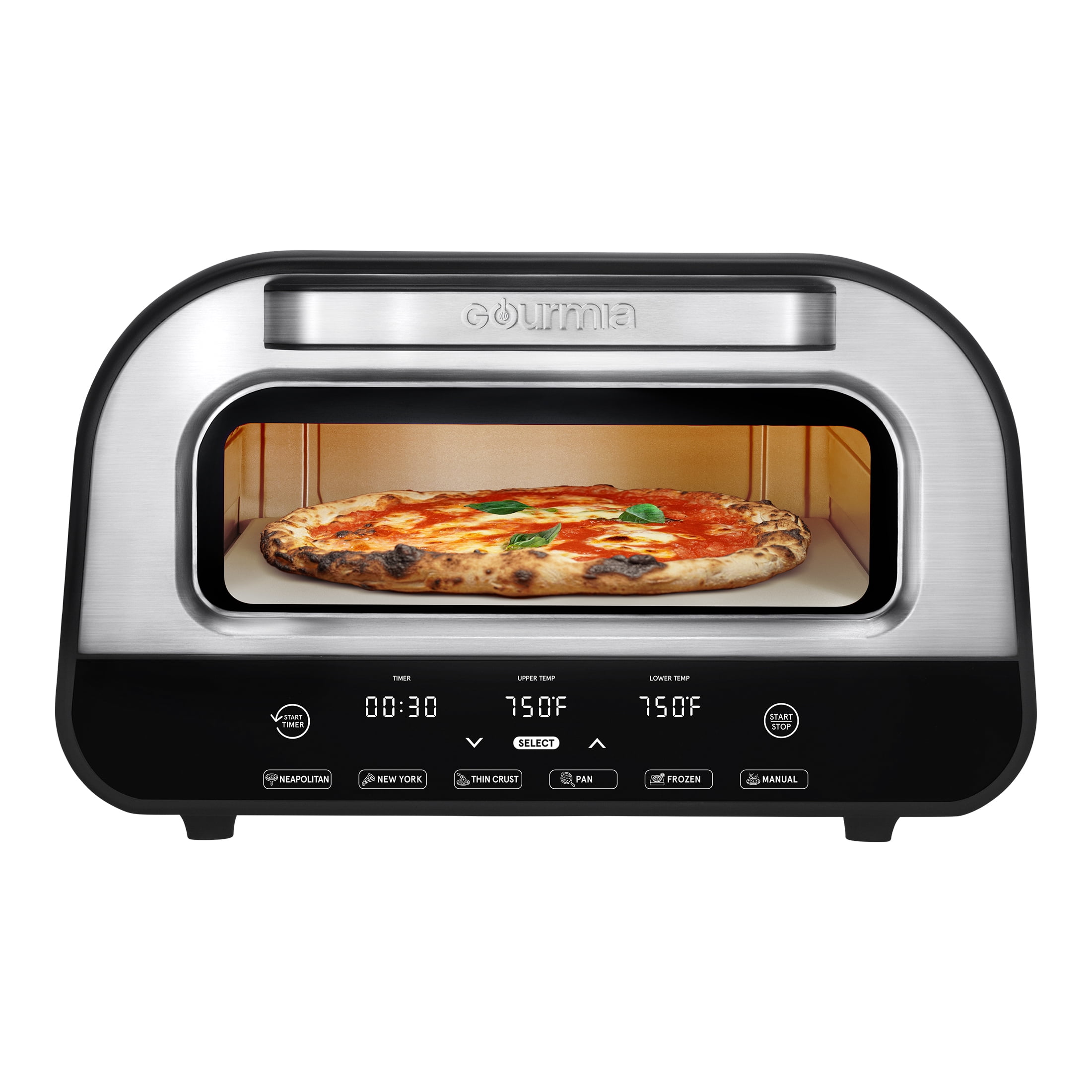 Gourmia Pizzeria Indoor Pizza Oven, with 6 Pizza Presets & Simple Touch ...