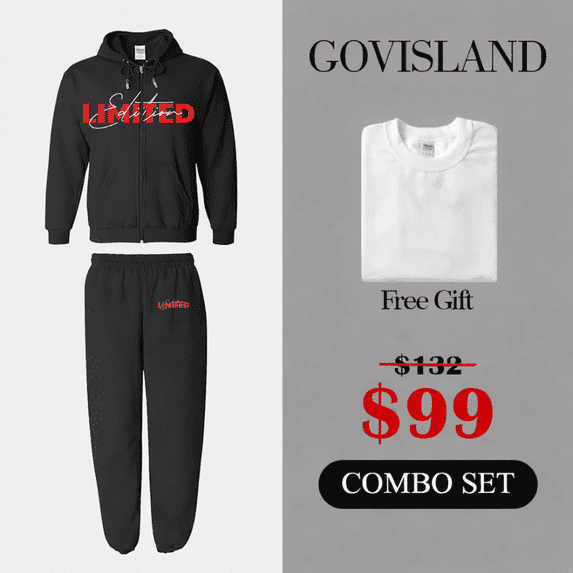 GOVISLAND 2 Piece Zip Up Hoodie and Jogger Sweatpants Set, Black ...