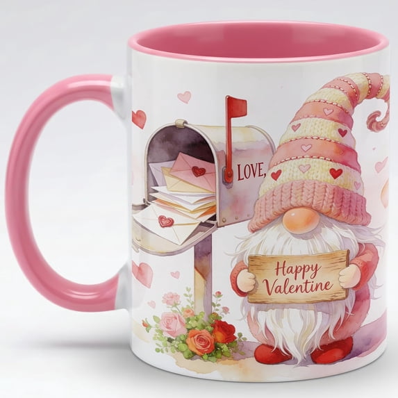 GOVISLAND Valentine Gnome Ceramic Mug with Love Letters Mailbox Scene ...