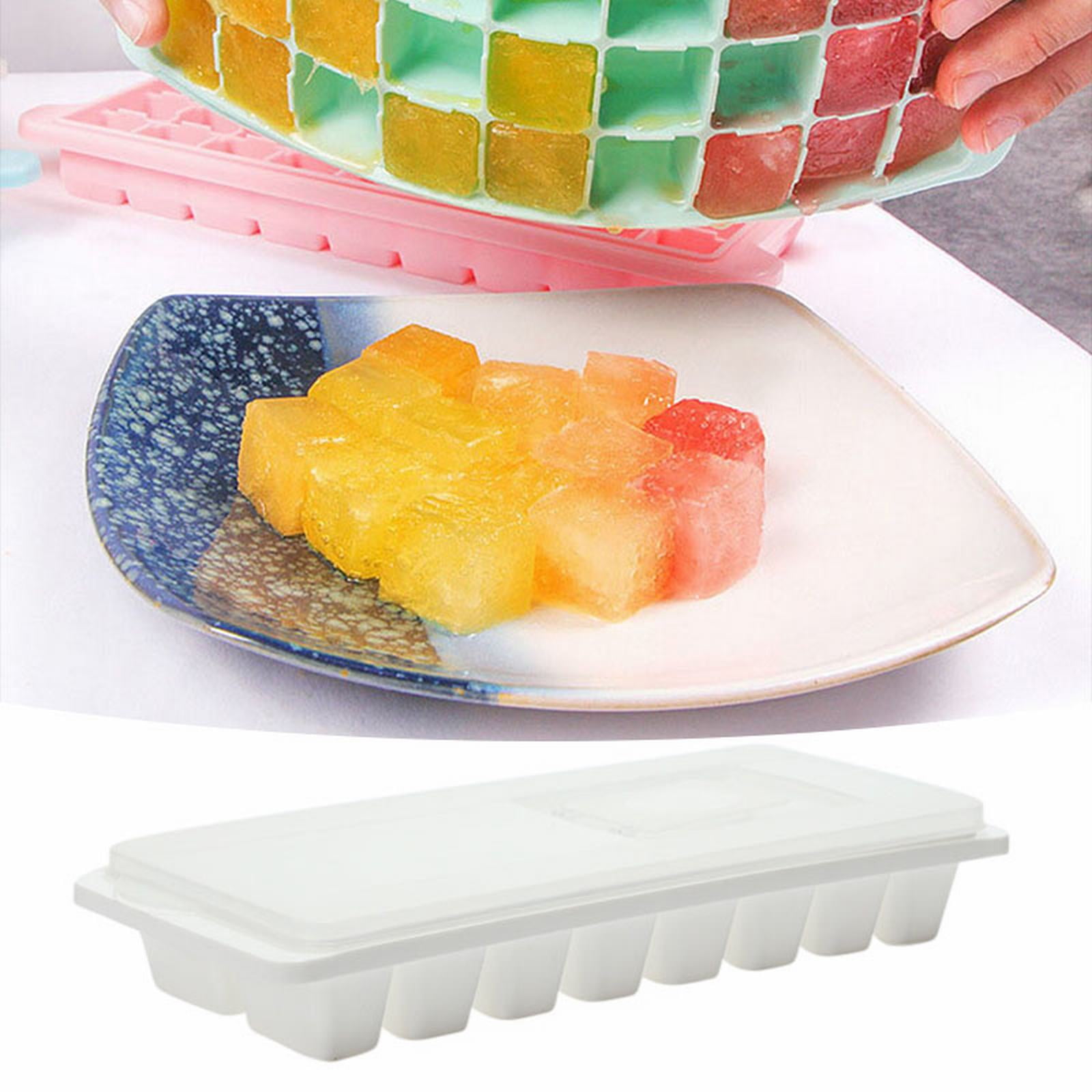 GOVOW 16 Grid Plastic Ice Tray, Ice Making, with Detachable Lid Ice ...