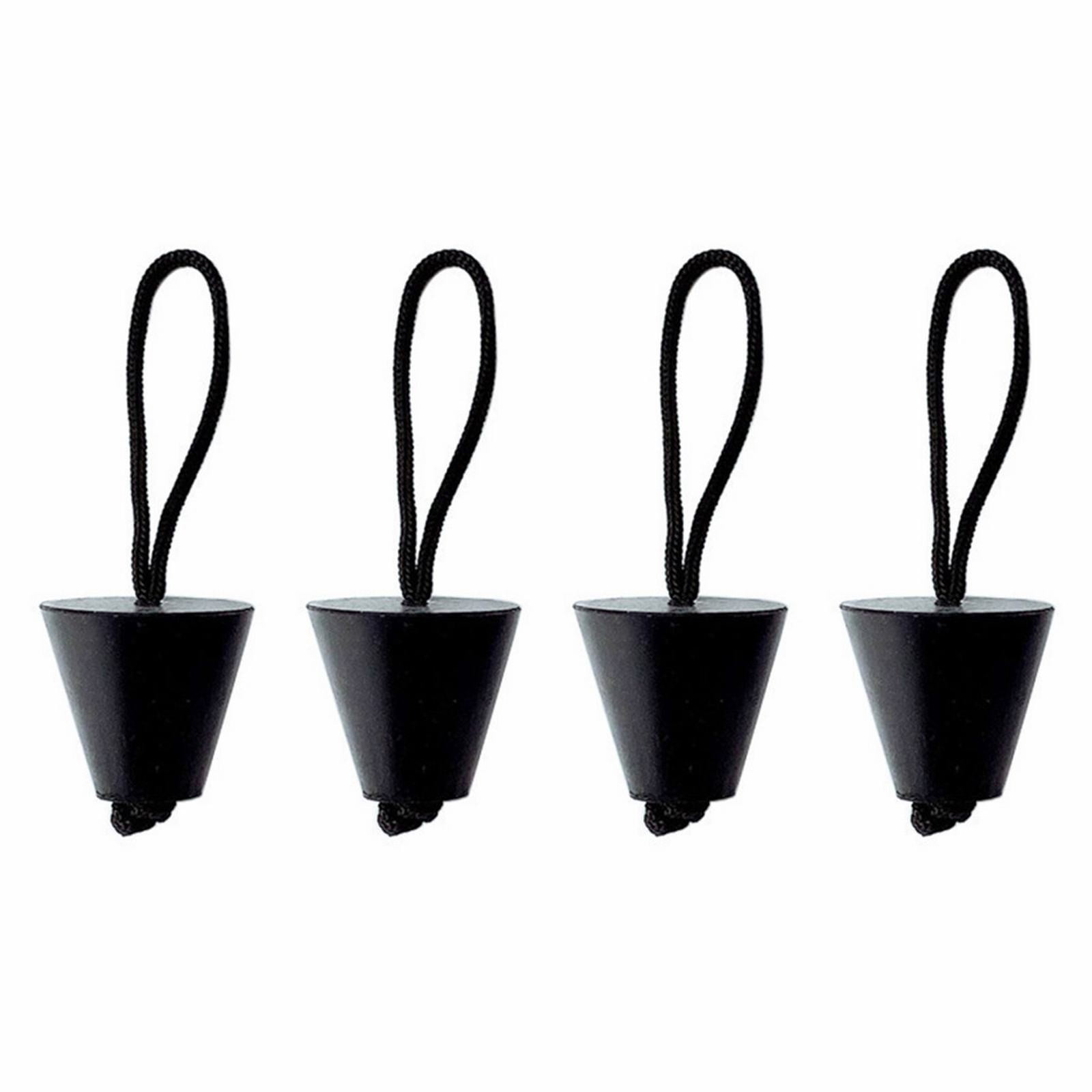 GOVOW 4 Pack Silicone Black Universal Boat Kayak Scupper Plugs Set With ...