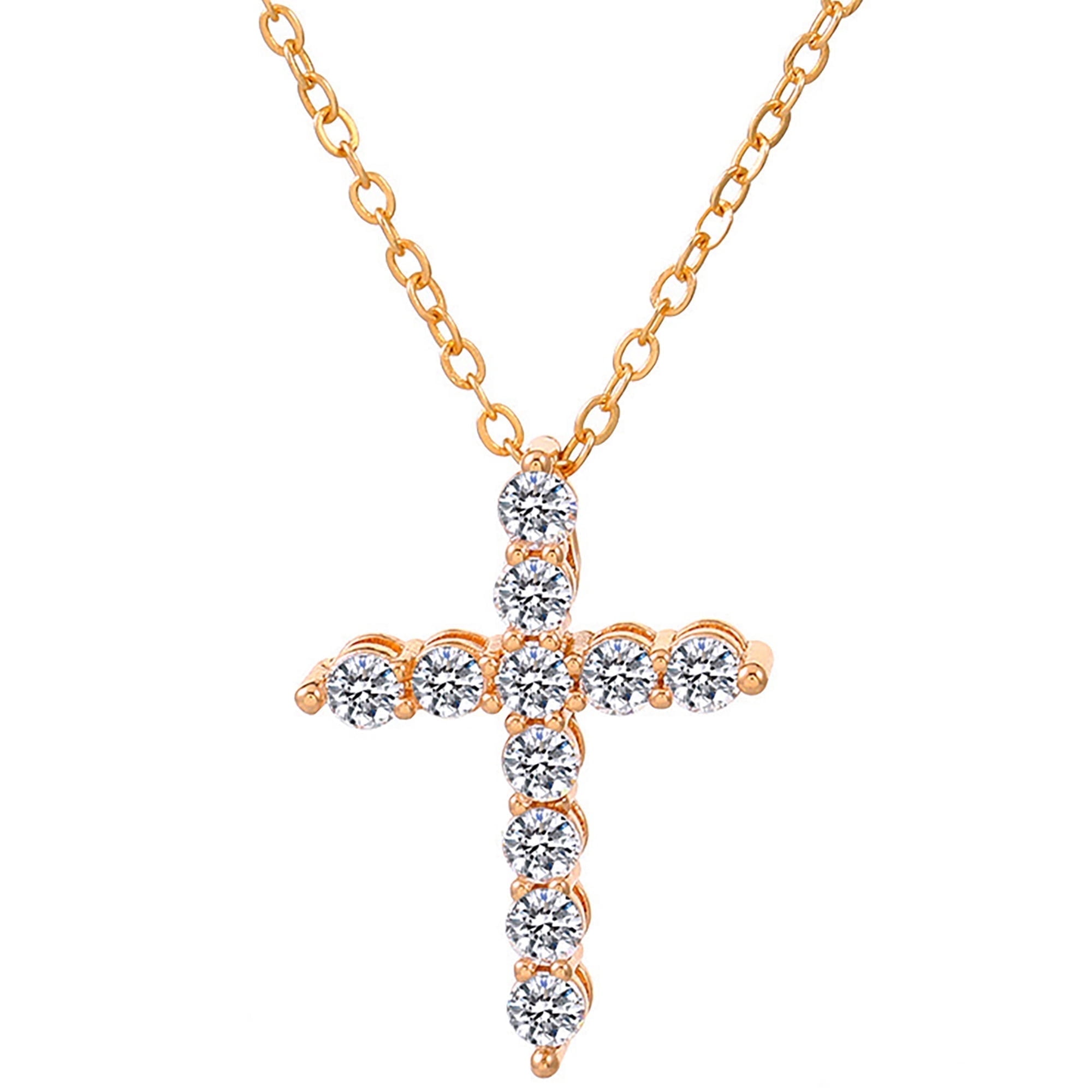 GOVSONE 14K Gold Plated Cross Chain Necklace Delicate Cross Pendant for ...