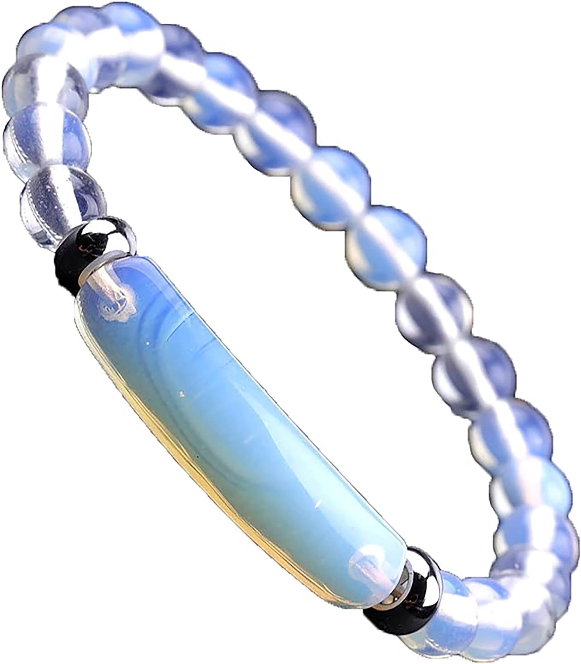GOVSONE 8mm Clear Quartz Stretch Bracelet Energy Handmade Bracelet ...