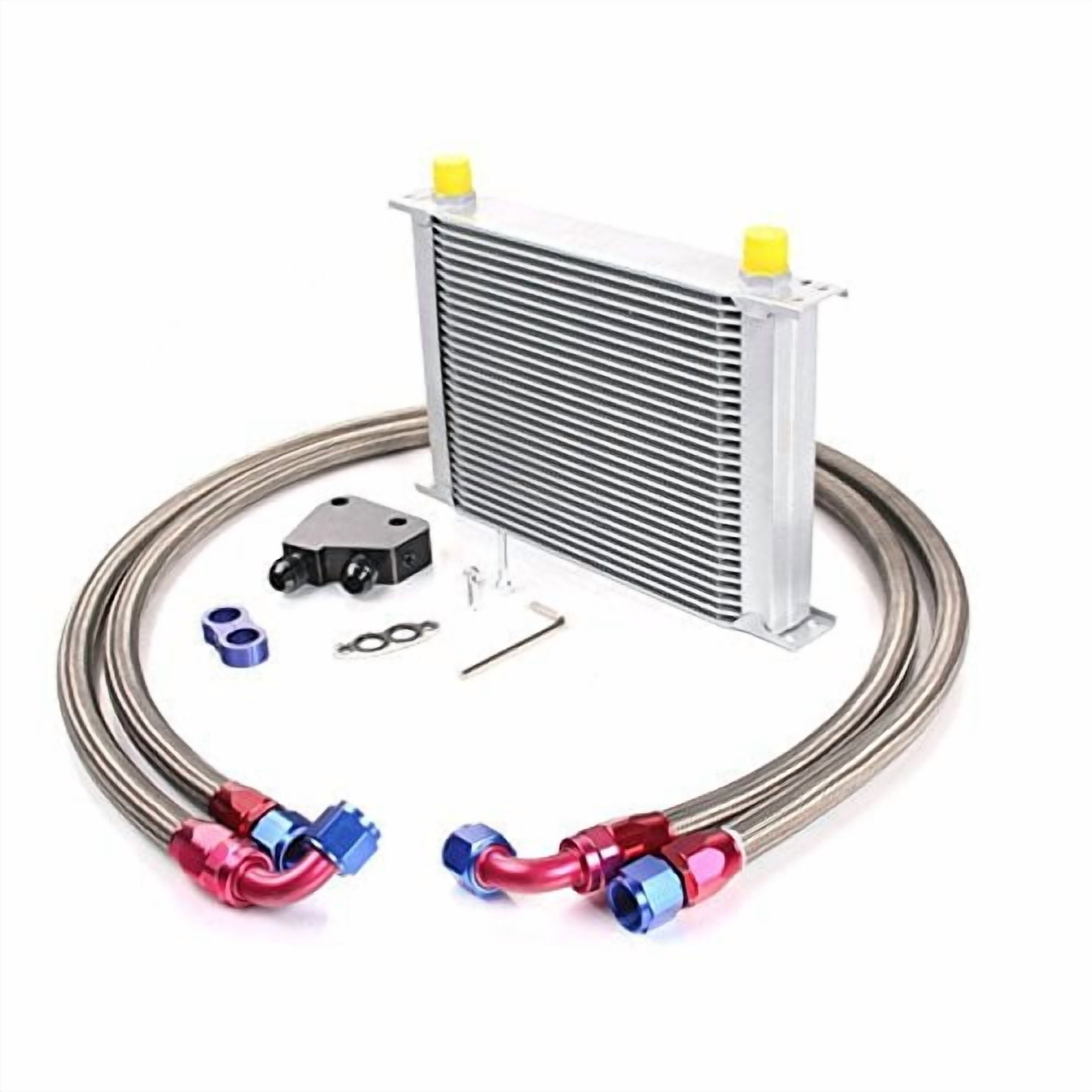 GOWE Universal 25 Row JDM Engine Oil Cooler Kit + Sandwich Plate fit ...