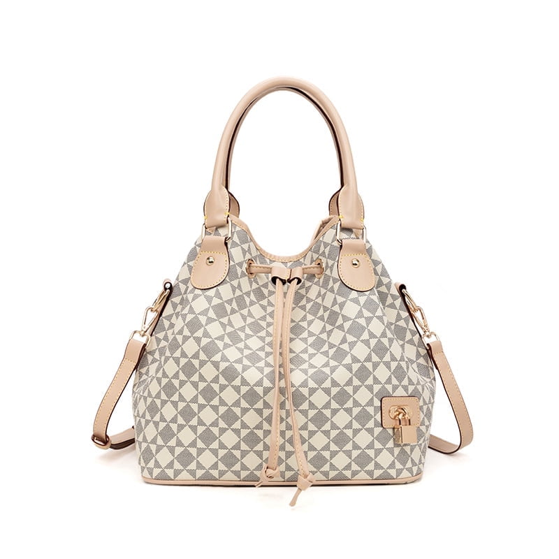 GOWELL Women Checkered Tote Shoulder Bags With Inner Pouch,PU Vegan ...