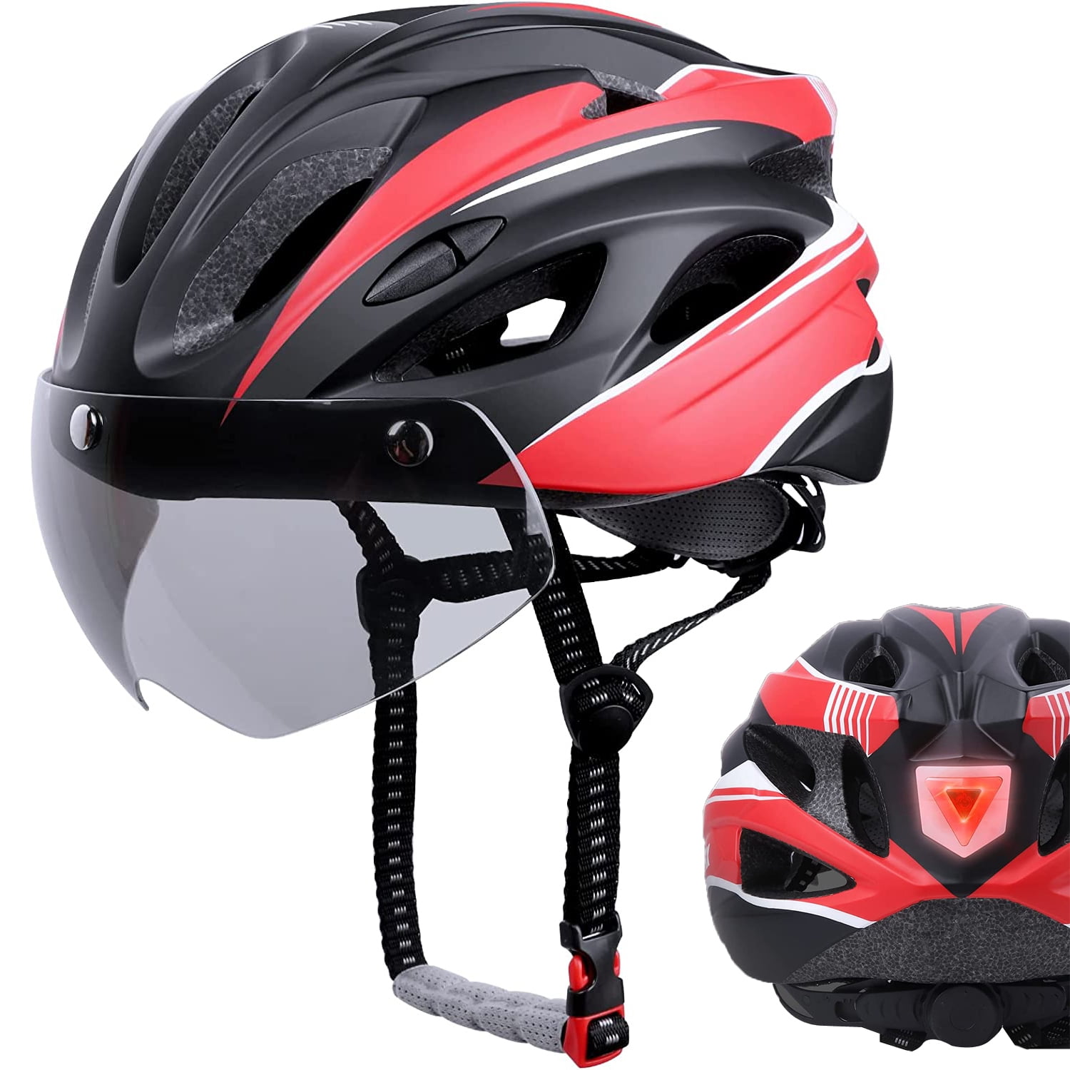 Gowinsee Adult Bicycle Helmet with Safety Rear Light and Detachable ...
