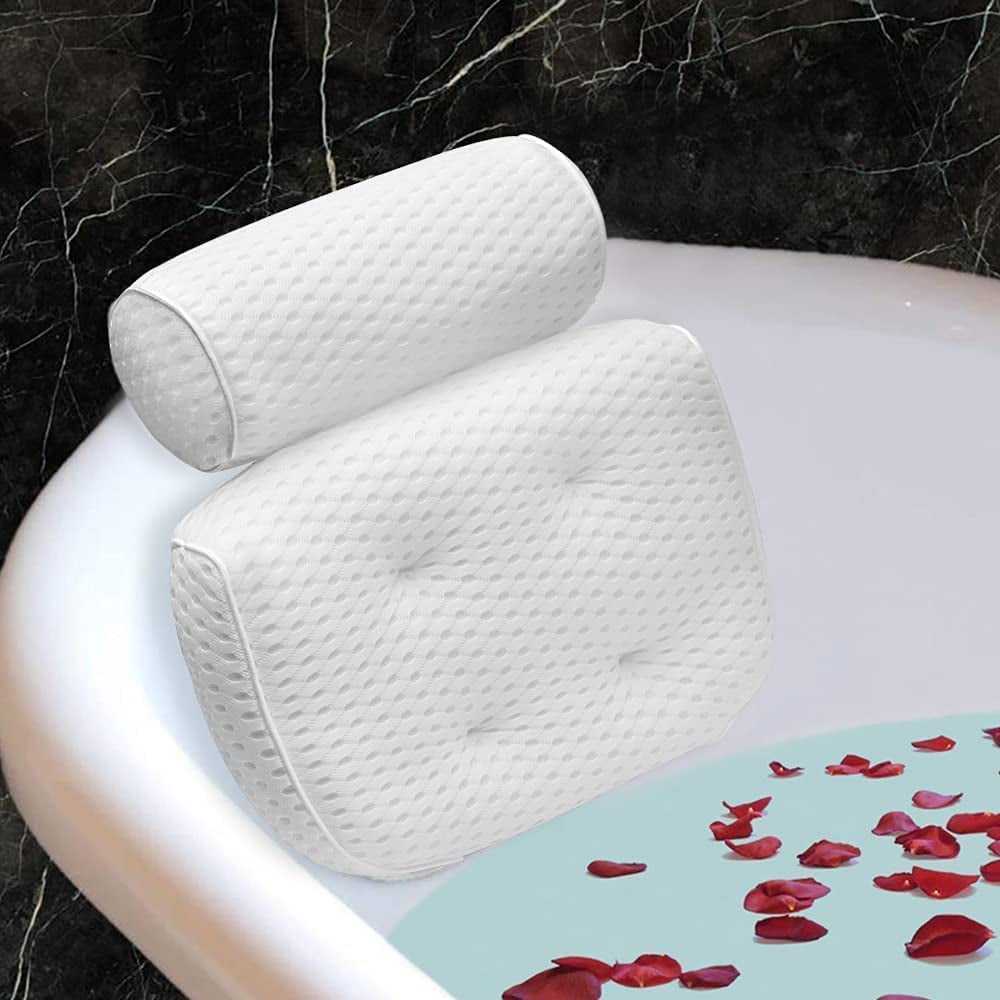 GOWINSEE Soft Bathtub Cushion, Neck, Head, and Back Support Bath Pillow ...