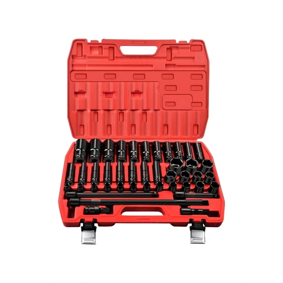 GOXAWEE 43-Piece 1/2" Drive Impact Socket Set, Includes Adapters ...