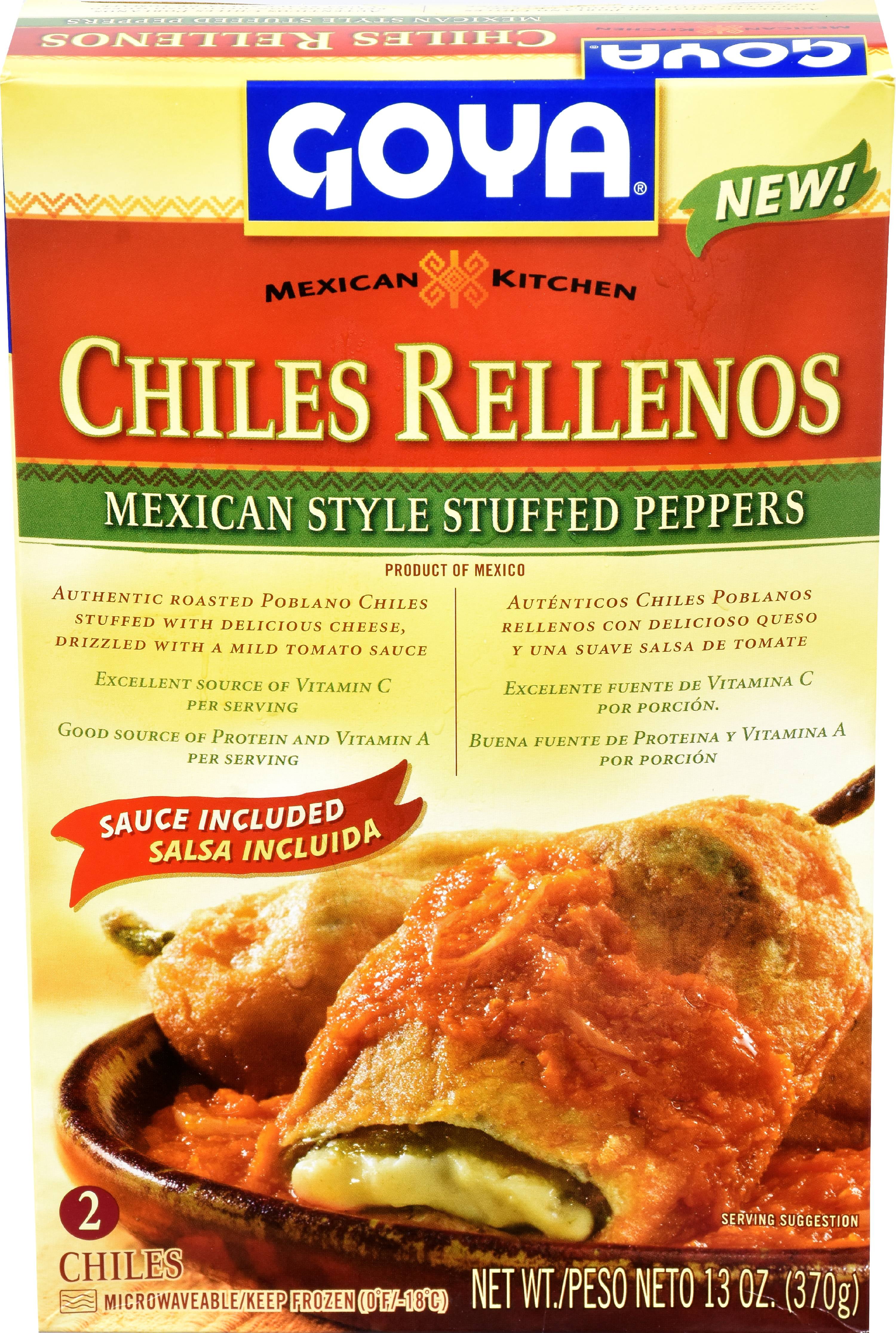 GOYA Frozen Chile Relleno 13 oz Stuffed Poblano Peppers with Cheese and ...