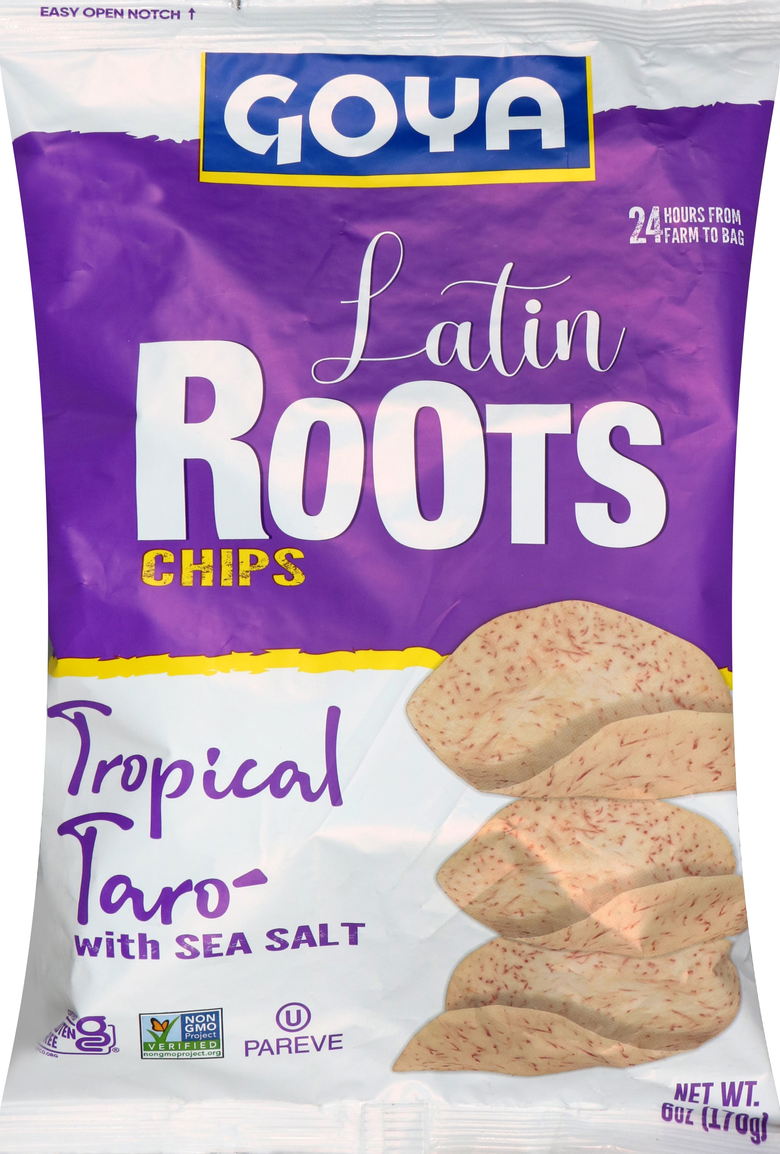 GOYA LATIN ROOTS CHIPS TROPICAL TARO W/ SEA SALT 6 OZ - Walmart.com