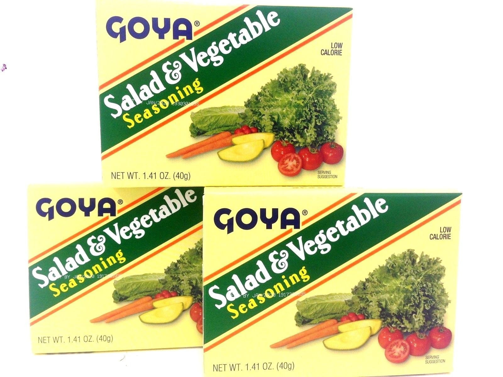 Goya Salad & Vegetable Seasoning Food Spice, 1.41 oz Veggie Packets, 3 ...