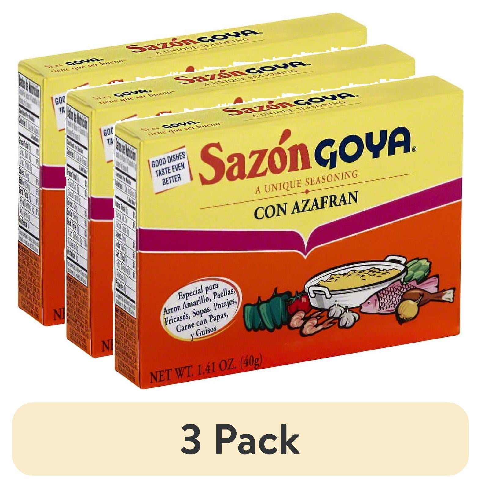 (3 pack) GOYA Sazon Azafran Seasoning 1.41 Oz - Walmart.com