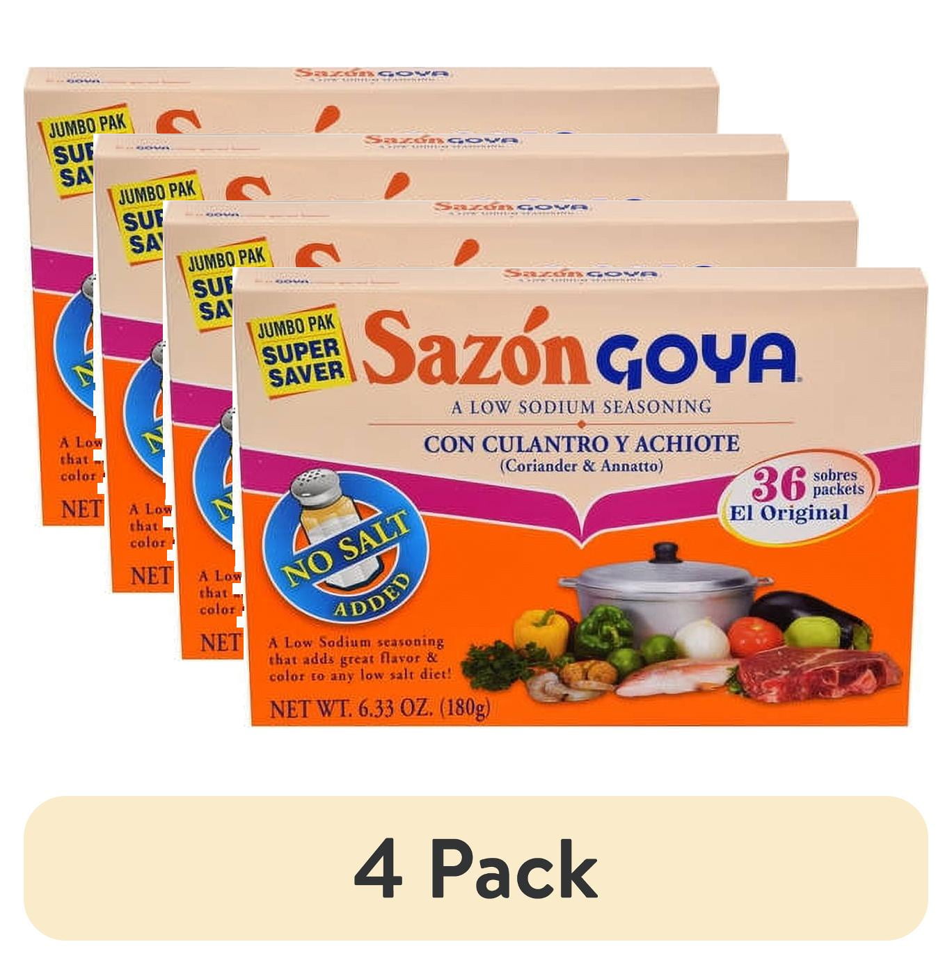 (4 pack) GOYA Sazon Coriander & Annatto No Salt Seasoning 6.33 oz ...