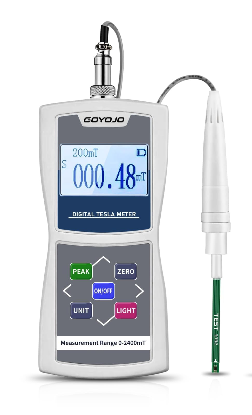GOYOJO Handheld Digital Gauss Meter with Metal Probe & Auto Data ...