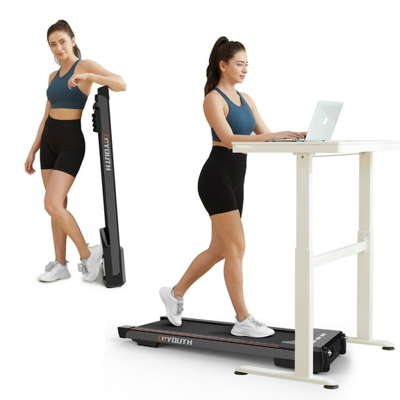 2-in-1 Under Desk Treadmill, 2.5HP Folding Electric Walking Jogging ...