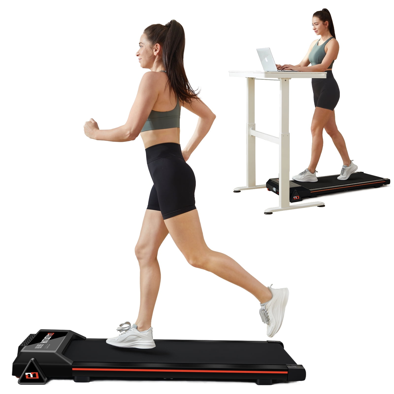 GOYOUTH Walking Pad Under Desk Treadmill 3-Level Incline, Exercise ...