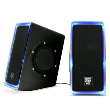 GOgroove BassPULSE Red LED Computer Speaker System: Loud Volume Control ...