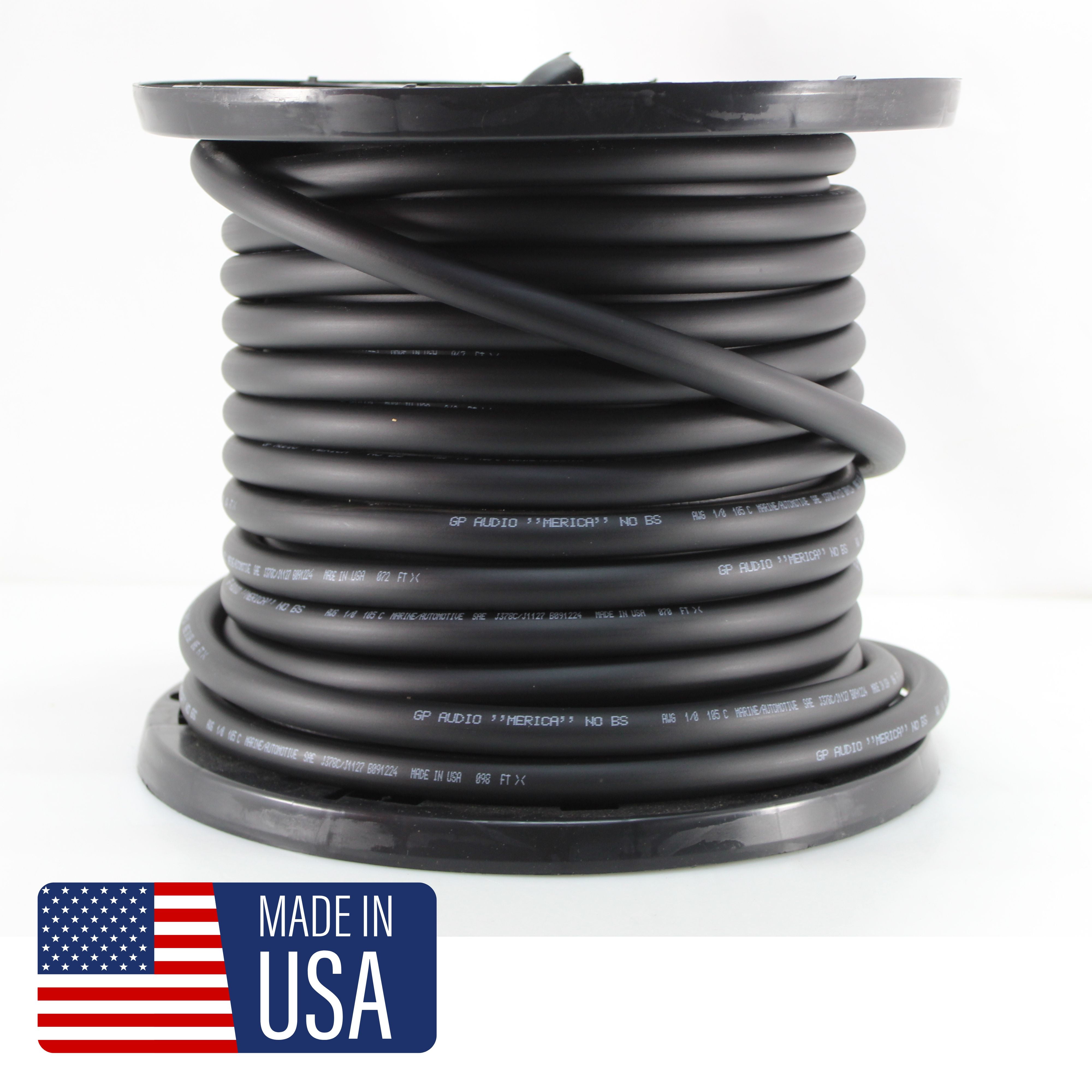 GP Car Audio 1/0 True AWG 100% OFC 0GA Pure Copper Power/Ground Wire Black Lot (20 ft) - Walmart.com