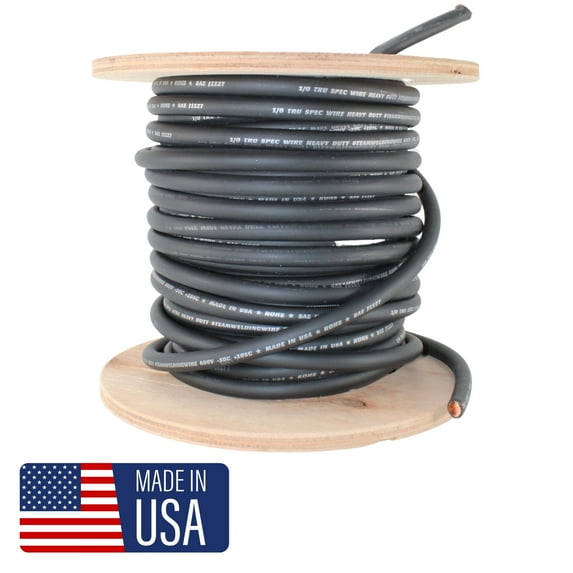 GP Car Audio 1/0 True AWG Welding Copper Power/Ground Wire Black Lot ...
