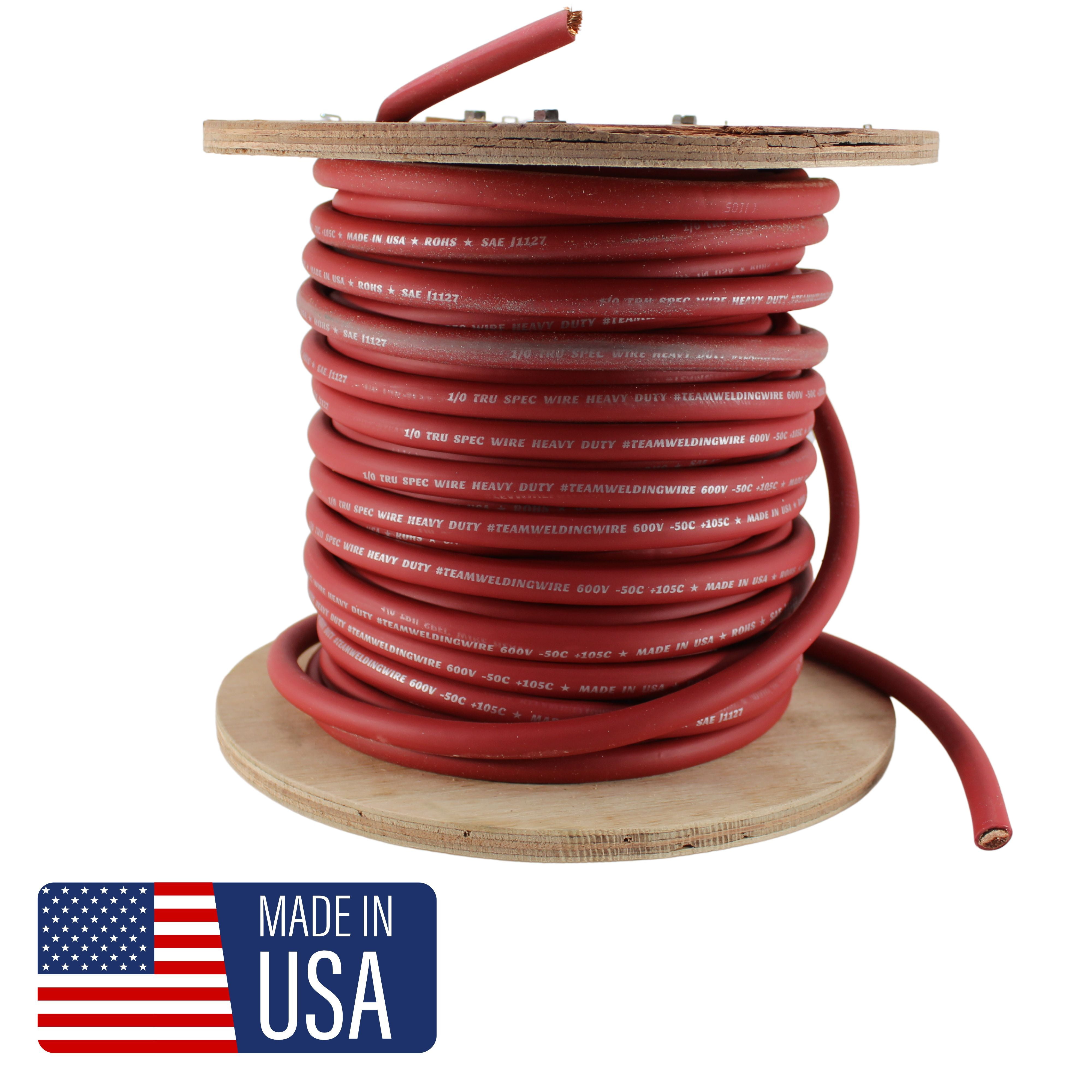 GP Car Audio 1/0 True AWG Welding Copper Power/Ground Wire Red Lot (5 ...