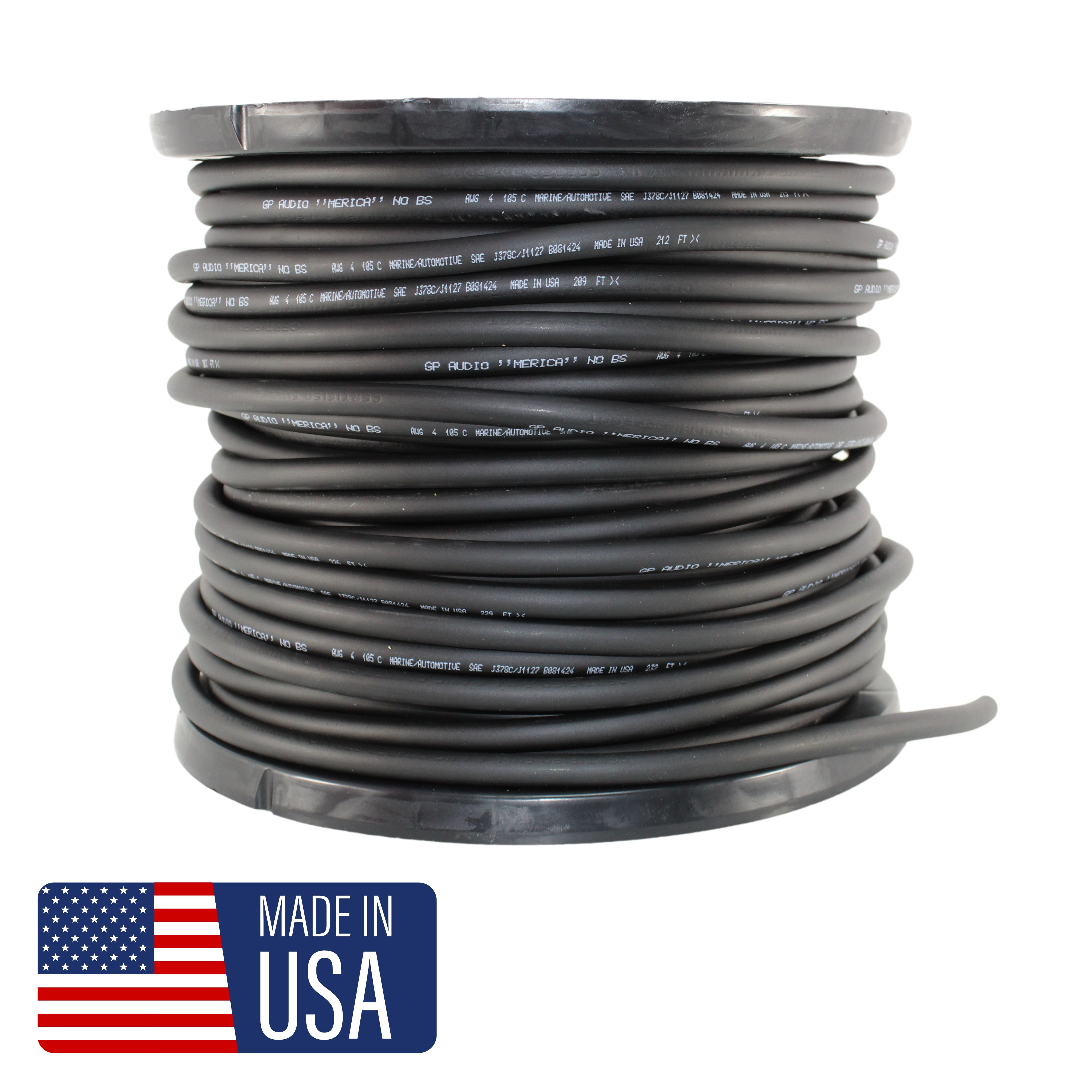 GP Car Audio True 4 AWG 100% OFC Pure Copper Power/Ground Wire Black Lot (10 ft) - Walmart.com