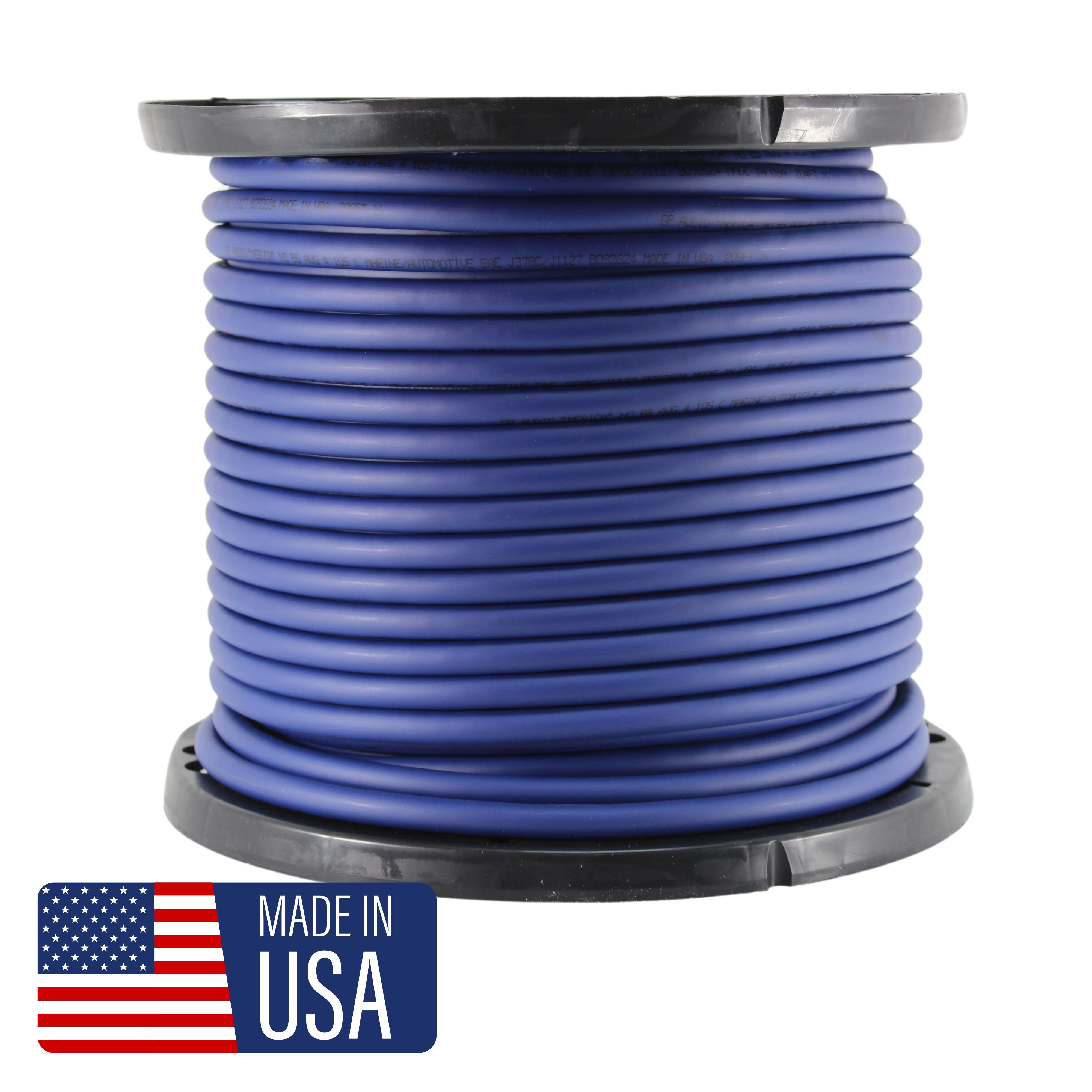 GP Car Audio True 4 AWG 100% OFC Pure Copper Power/Ground Wire Blue Lot ...